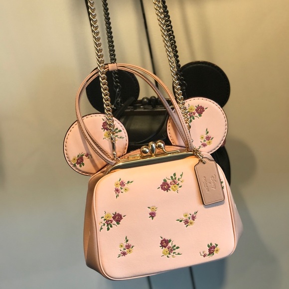 Coach | Bags | Nwt Coach Minnie Mouse Pink Leather Kisslock Bag | Poshmark